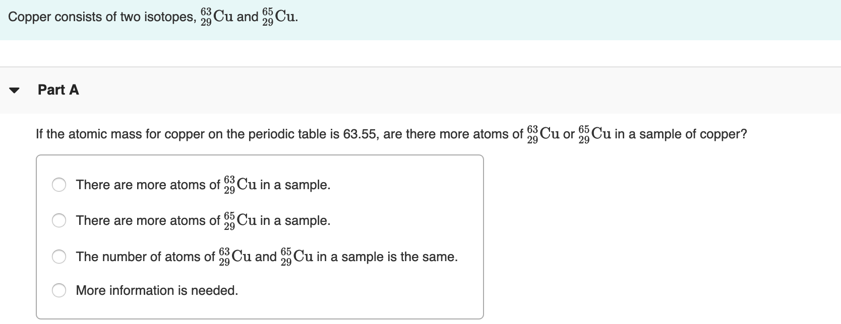 Solved Copper consists of two isotopes, %Cu and 25 Cu. - | Chegg.com
