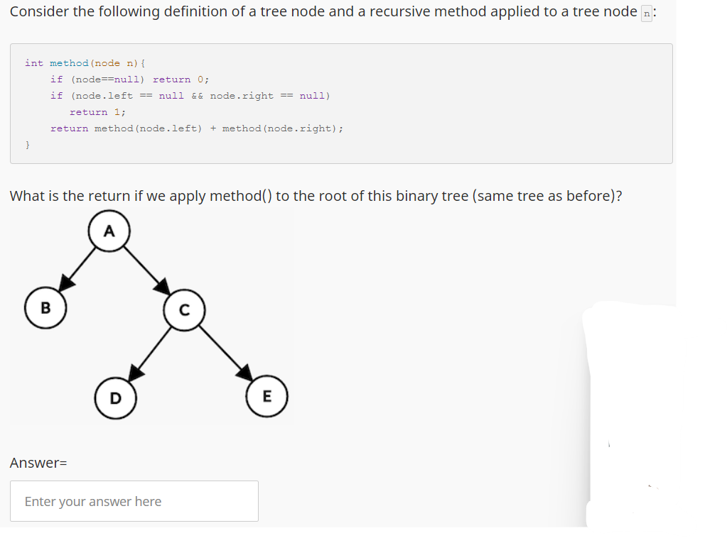 Solved Consider the following definition of a tree node and | Chegg.com