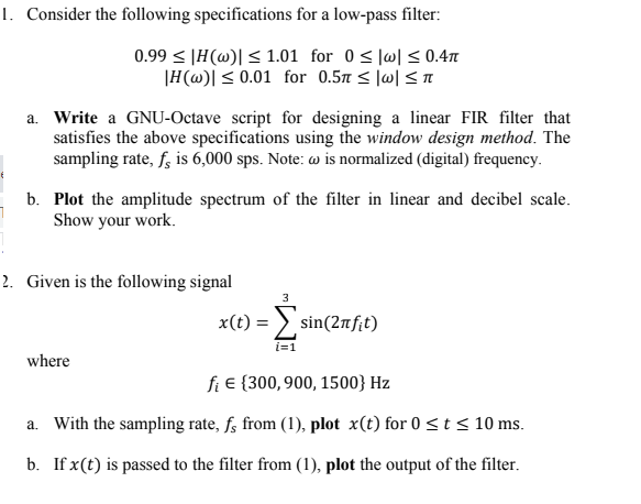 1. Use "FFT", "IFFT" and basic functions only in | Chegg.com