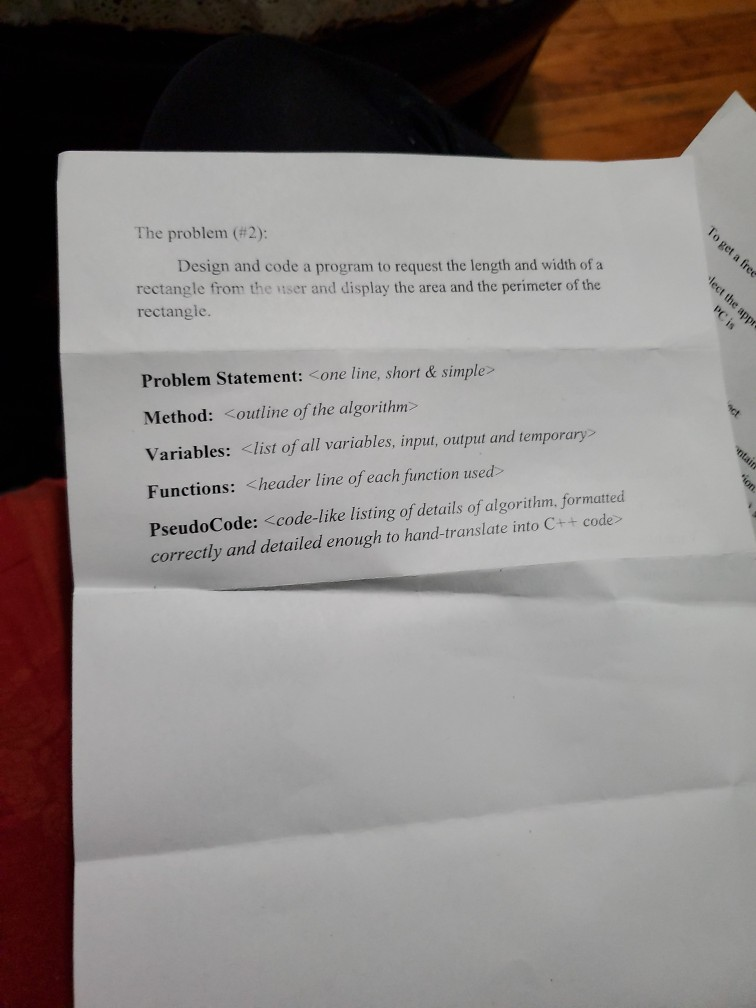 Solved To get a free The problem (#2): Design and code a | Chegg.com