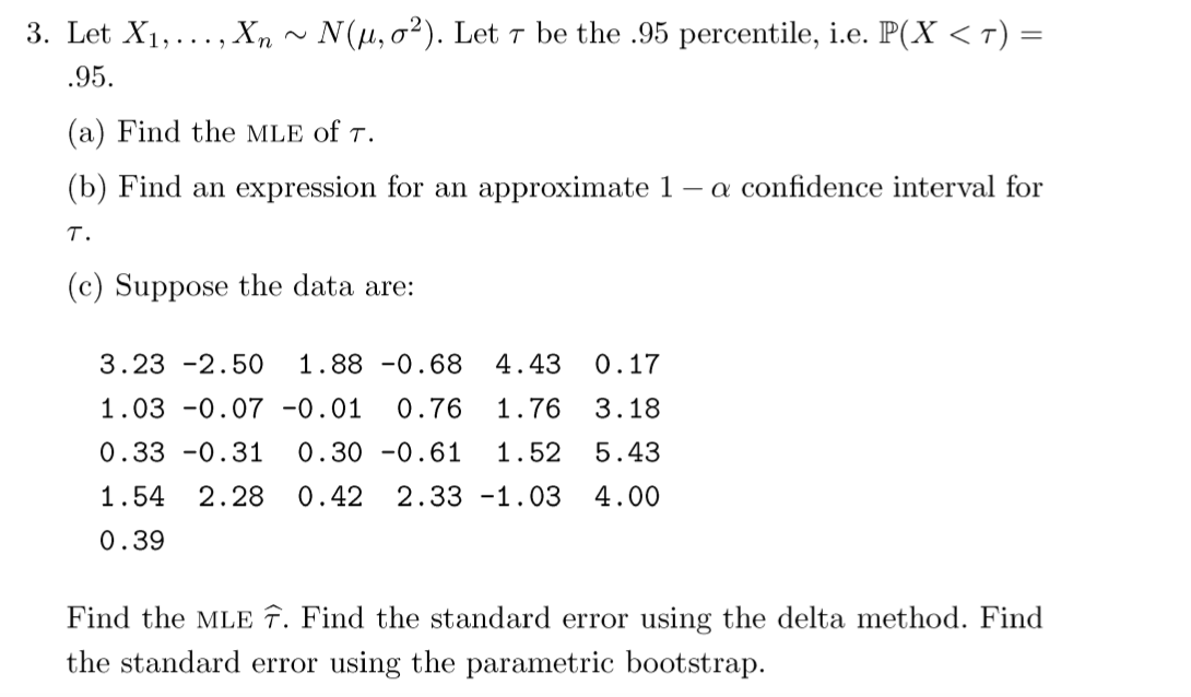 Solved Find MLE, confidence interval, and standard error of | Chegg.com
