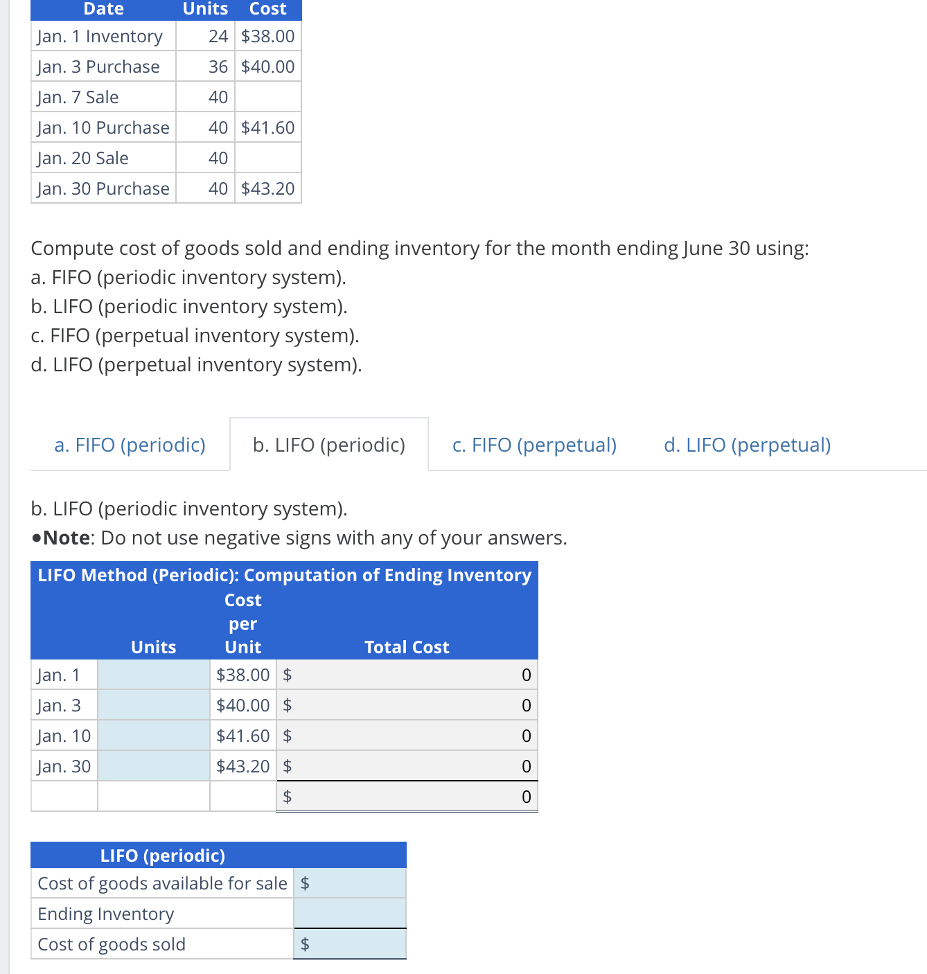 Solved Periodic and Perpetual Systems-Calculating Ending | Chegg.com
