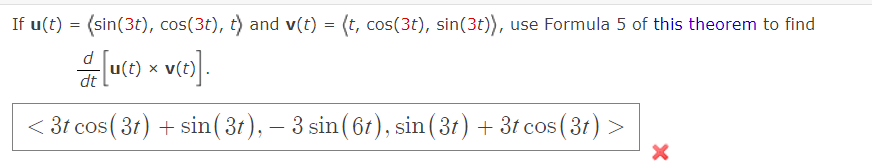 If u(t)= sin(3t),cos(3t),t and | Chegg.com