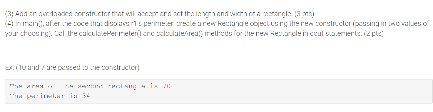 Solved 7.13 LAB: Rectangle The Rectangle class is provided | Chegg.com