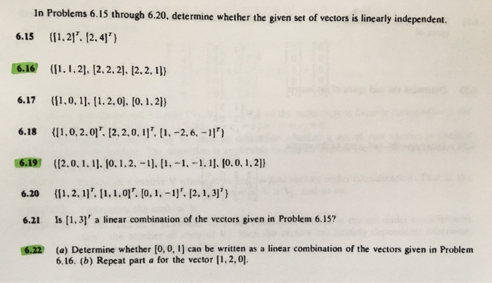 Solved In Problems 6.15 through 6.20, determine whether the | Chegg.com
