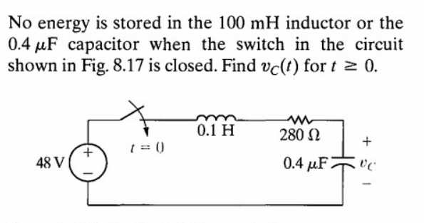Solved No energy is stored in the 100mH inductor or the | Chegg.com