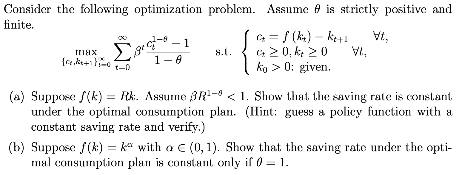 Solved Consider the following optimization problem. Assume θ | Chegg.com