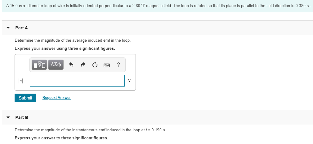Solved A 15.0 cm -diameter loop of wire is initially | Chegg.com