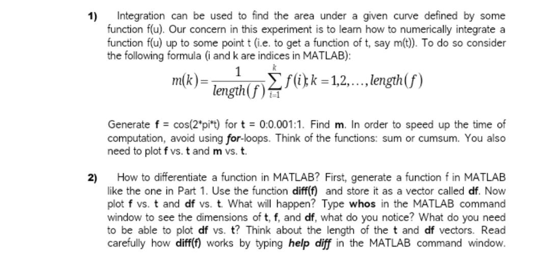 Solved 1) Integration can be used to find the area under a | Chegg.com