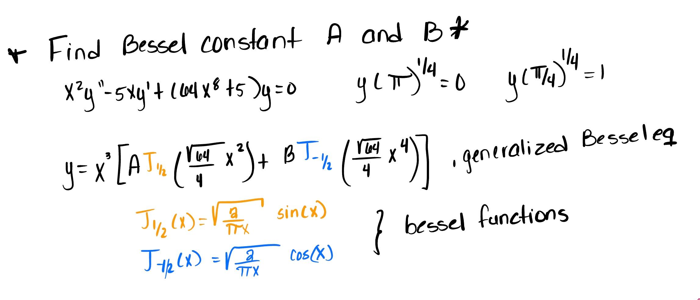 Solved * Find Bessel constant A and B∗ | Chegg.com