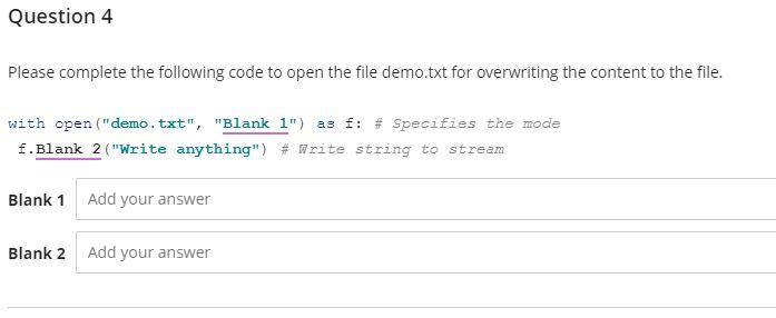 Solved Question 2 Please complete the following code to read | Chegg.com