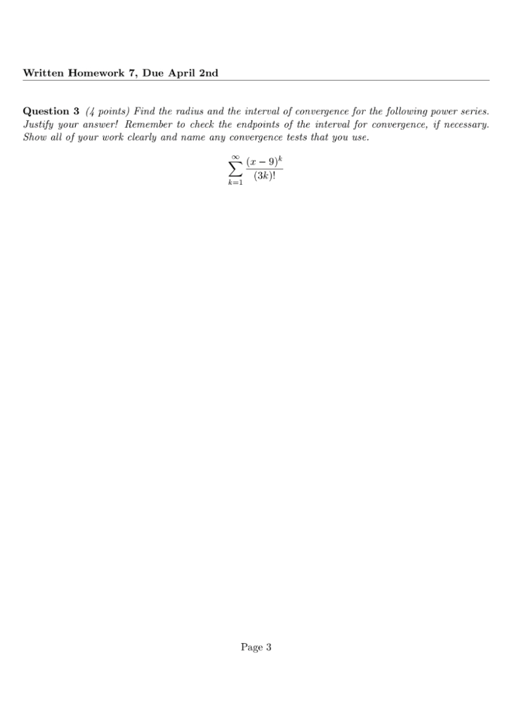 Solved Written Homework 7, Due April 2nd Question 3 (4 | Chegg.com Solved Written Homework 7, Due April 2nd Question 3 (4 | Chegg.com