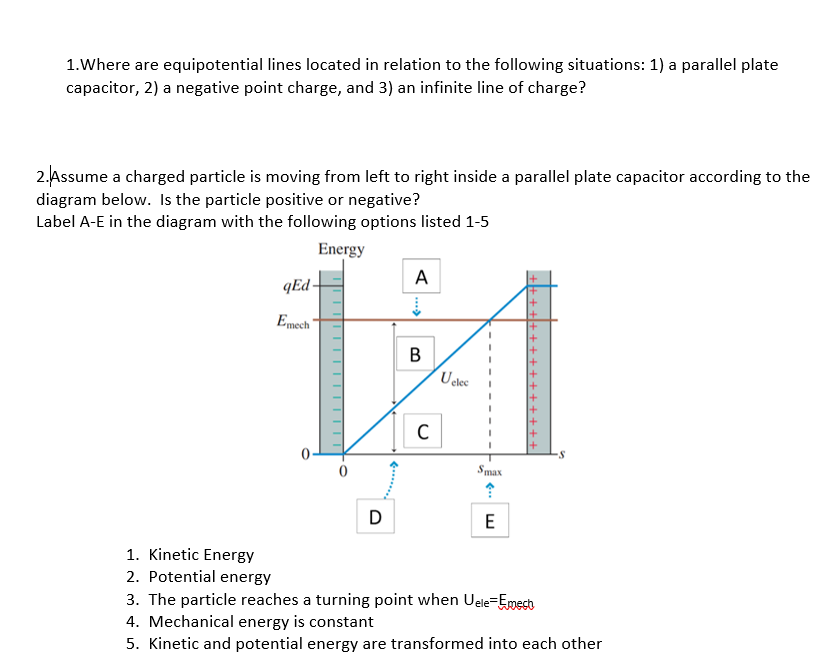 Solved 1.Where are equipotential lines located in relation | Chegg.com