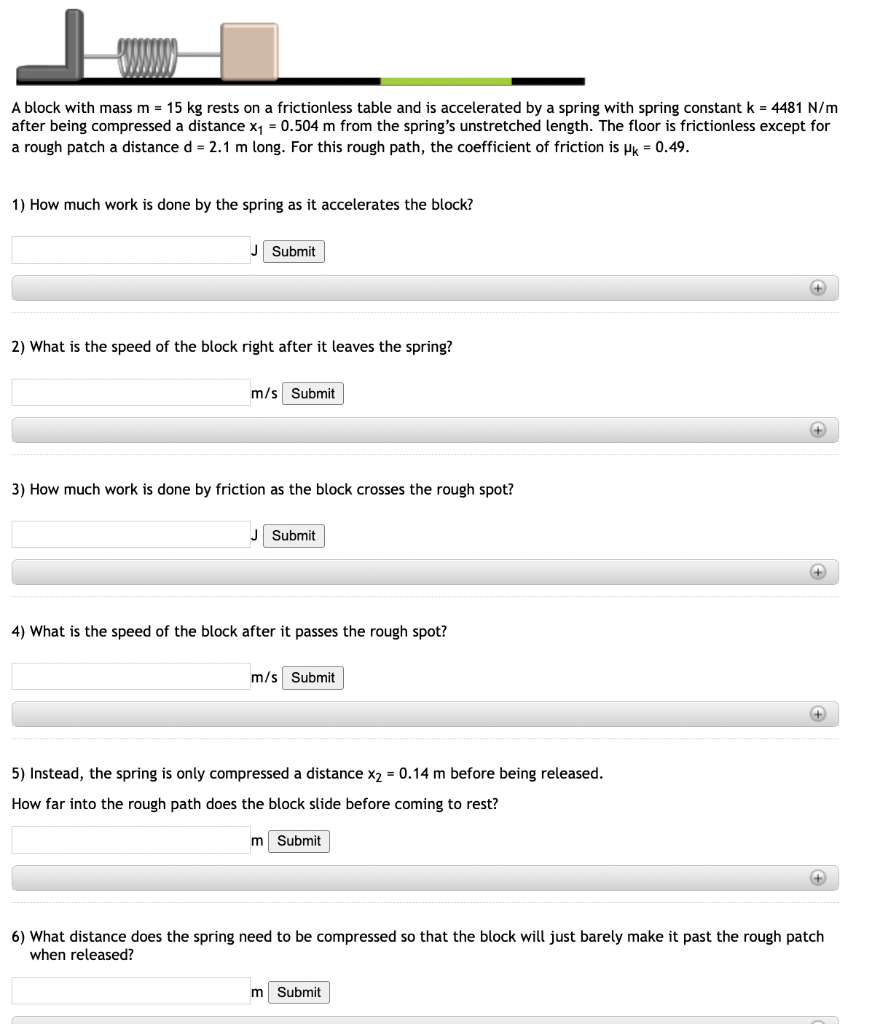 Solved A block with mass m=15 kg rests on a frictionless | Chegg.com
