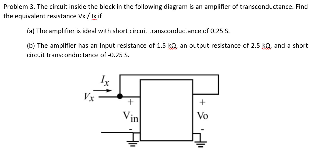 Solved Problem 3. The circuit inside the block in the | Chegg.com