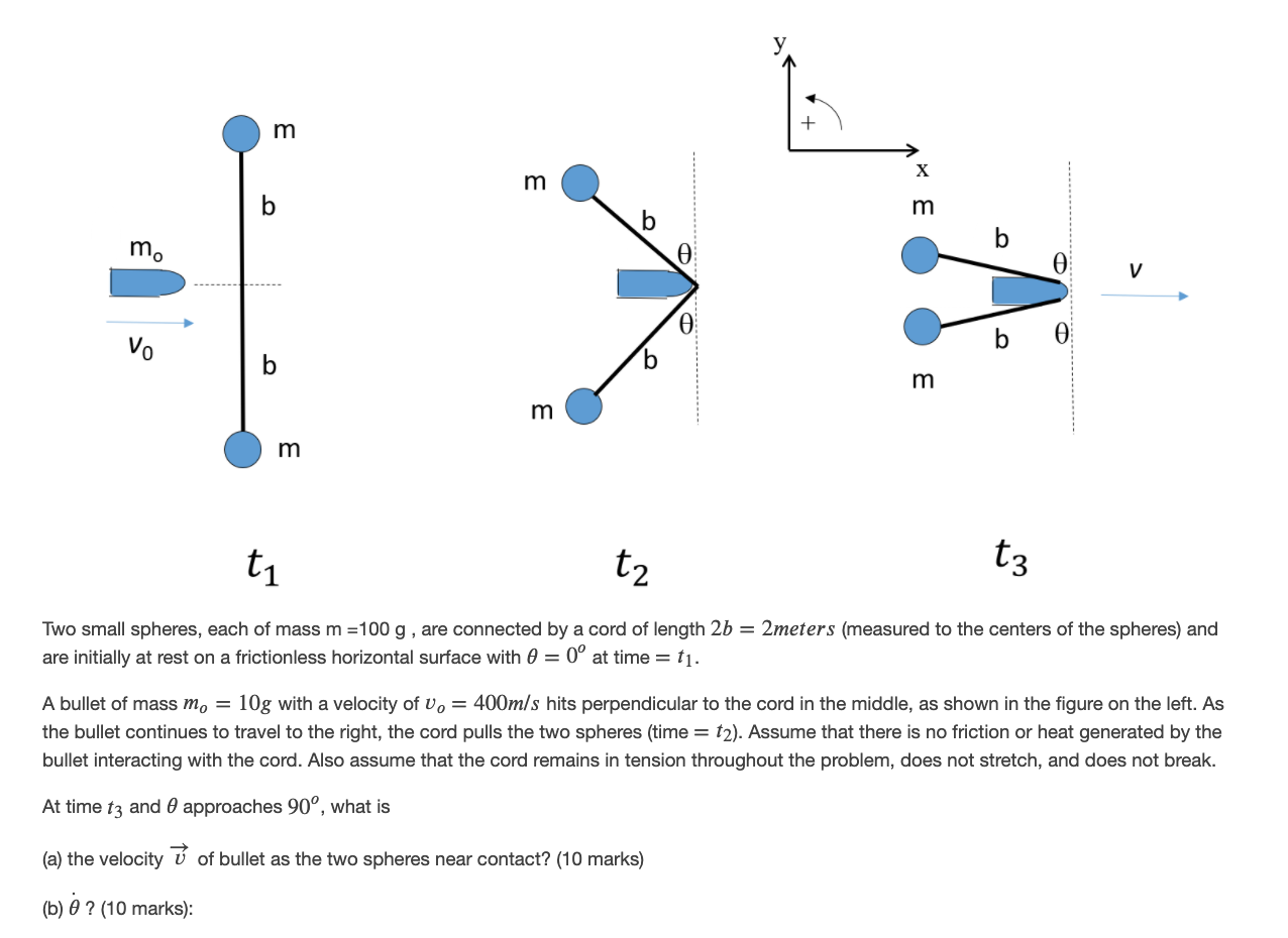 Solved m A bo m t3 Two small spheres, each of mass m = 100 | Chegg.com