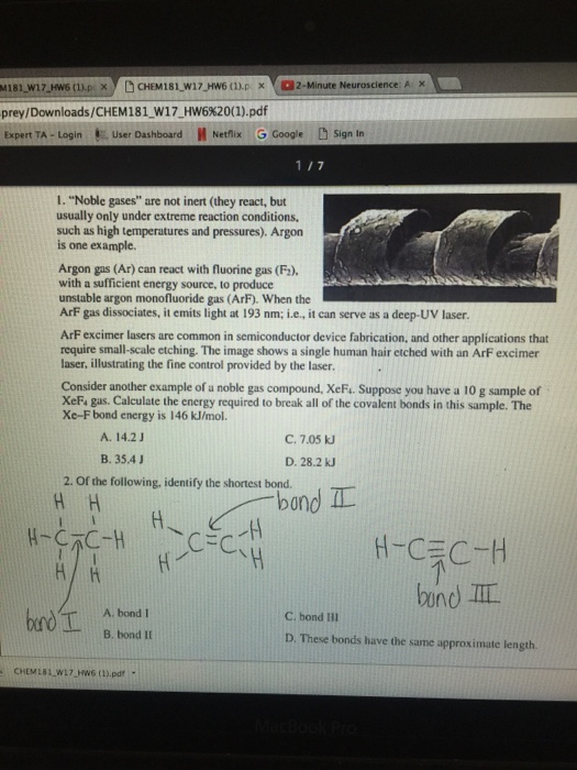 Solved "Noble gases" are not inert (they react, but usually | Chegg.com
