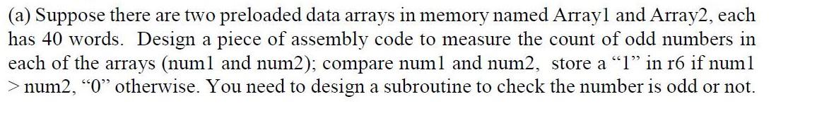 Solved (a) Suppose there are two preloaded data arrays in | Chegg.com