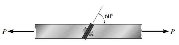 Solved The element in tension is attached by means of two | Chegg.com