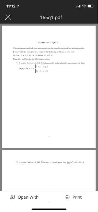 Solved 11:12イ 165q1.pdf MATH 165 QU1Z Print a Open With | Chegg.com
