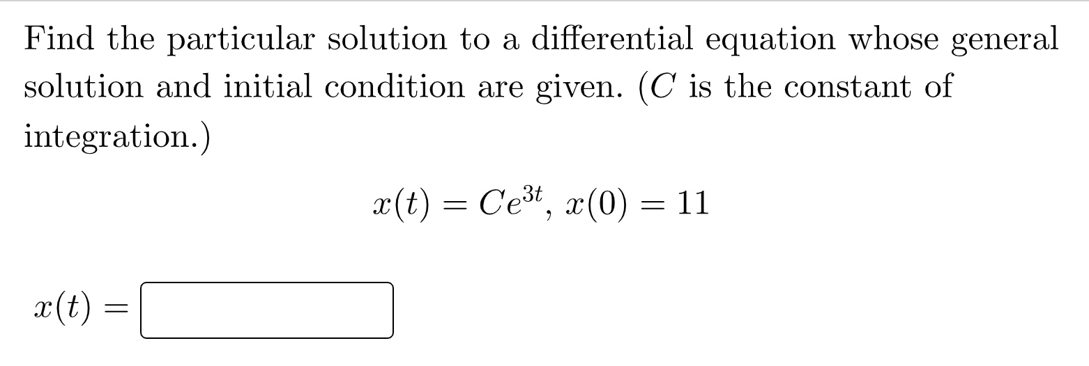 Solved Find the particular solution to a differential | Chegg.com