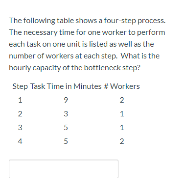 Solved The following table shows a four-step process. The | Chegg.com