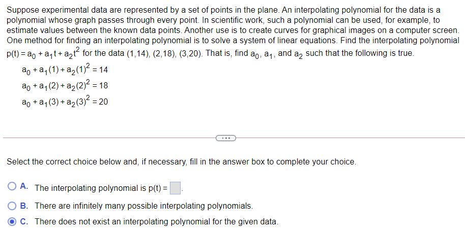 Solved + Suppose experimental data are represented by a set | Chegg.com