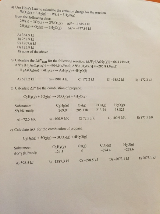 Solved Use Hess's Law to calculate the enthalpy change for | Chegg.com