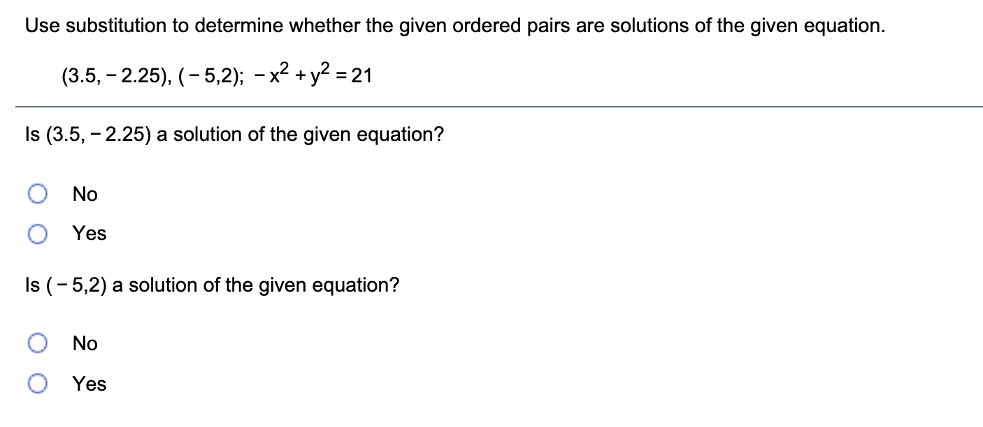 Solved Use substitution to determine whether the given | Chegg.com