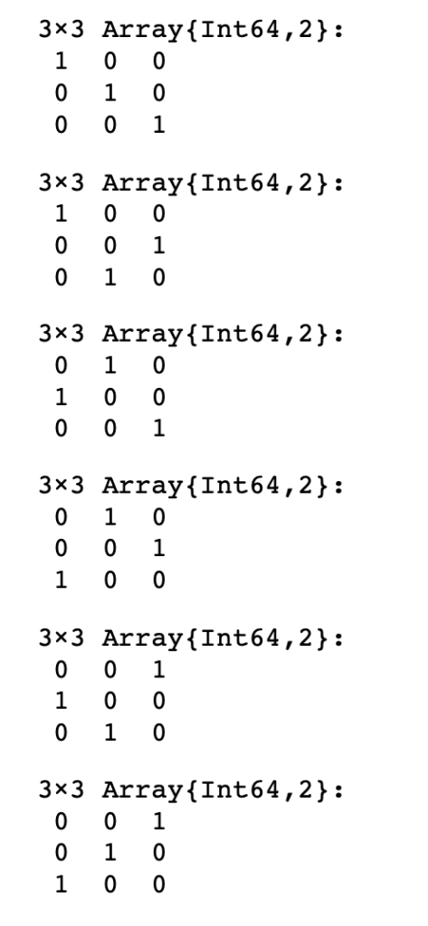Solved (9) (A) Are the six three by three permutation | Chegg.com