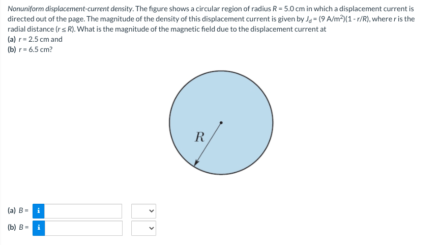 Solved Nonuniform displacement-current density. The figure | Chegg.com