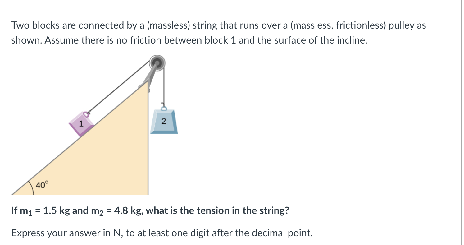 Solved Two blocks are connected by a (massless) string that | Chegg.com