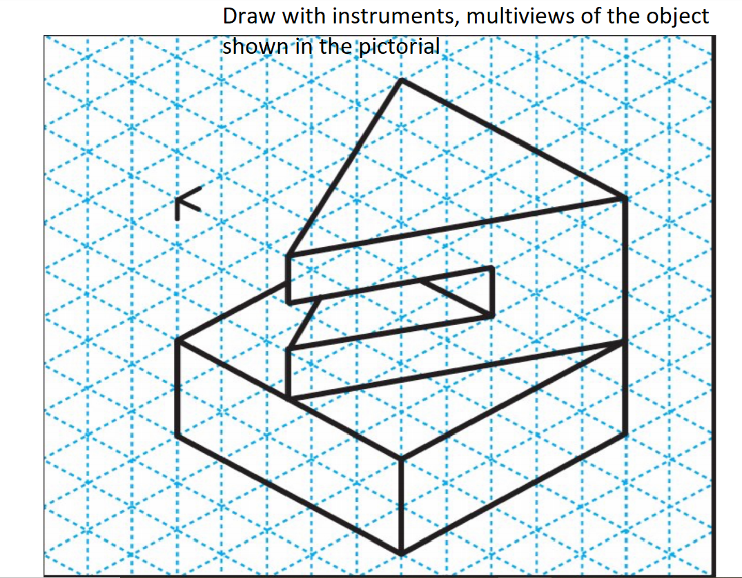 Solved Draw With Instruments Multiviews Of The Object Shown