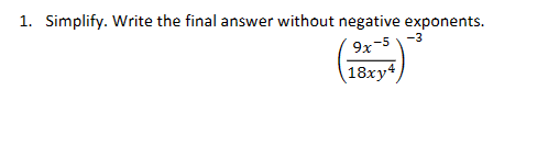 Solved Simplify. Write the final answer without negative | Chegg.com