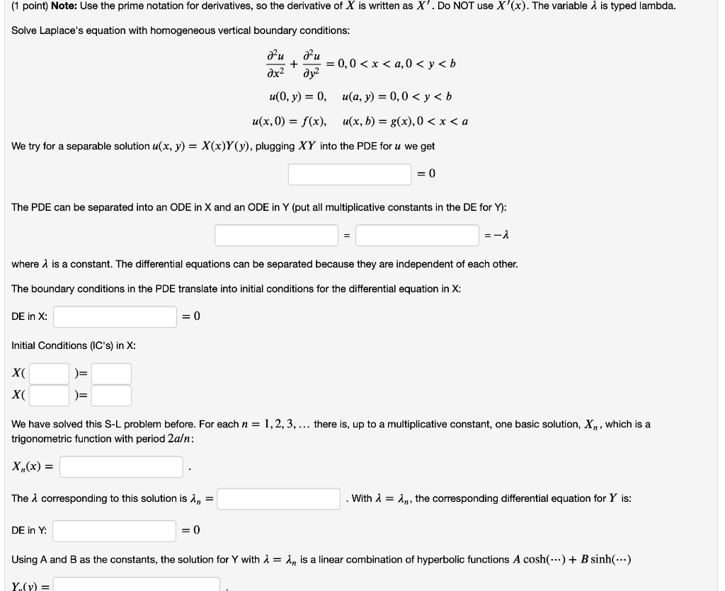 Solved (1 point) Note: Use the prime notation for | Chegg.com