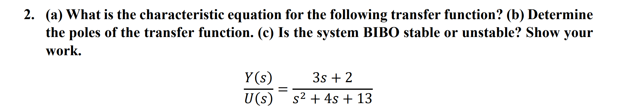 Solved 2. (a) What is the characteristic equation for the | Chegg.com