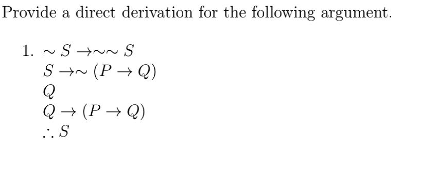 Solved Provide a direct derivation for the following | Chegg.com
