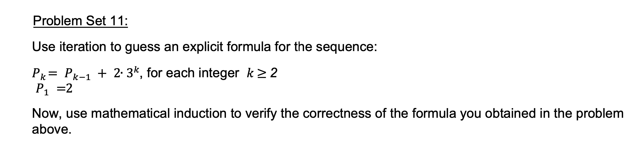 Solved Problem Set 11 Use Iteration To Guess An Explicit 7030