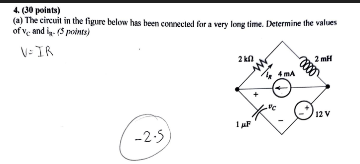 Solved 4. (30 points) (a) The circuit in the figure below | Chegg.com