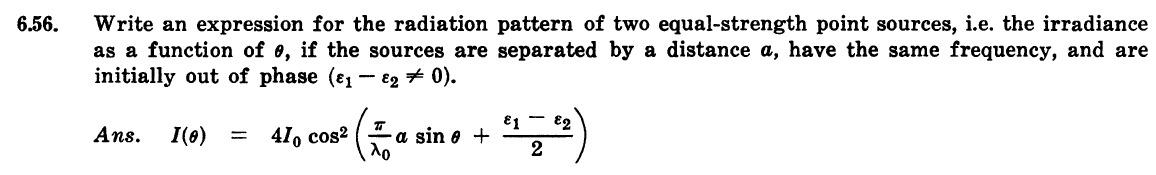 Solved 6.56. Write an expression for the radiation pattern | Chegg.com