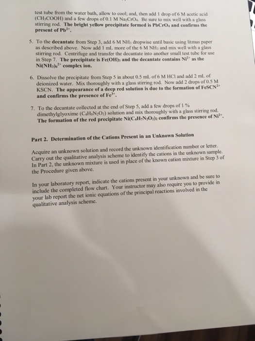 Solved Complete the flow chart given and provide net ionic | Chegg.com