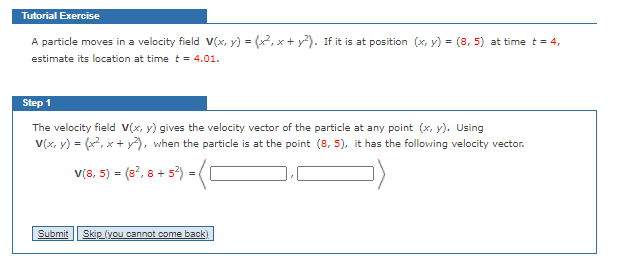 Solved Tutorial Exercise A particle moves in a velocity | Chegg.com