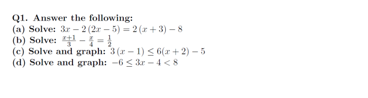 Solved Q1. Answer the following: (a) Solve: | Chegg.com
