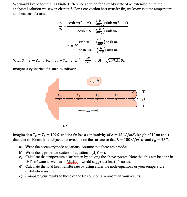 We would like to test the 1D Finite Difference | Chegg.com