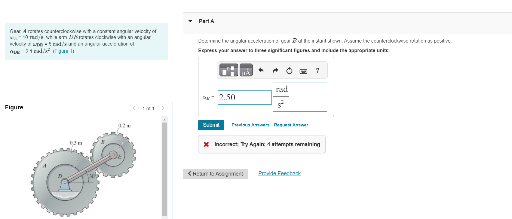 Solved Gear A rotates counterclockwise with a constant | Chegg.com