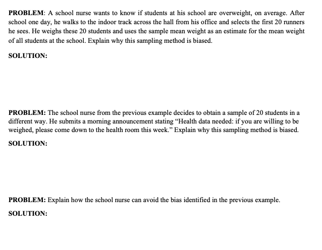 Basics of Data Collection & Sampling Homework | Chegg.com