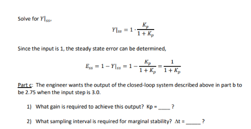 Stability \& Sample Rate If the system is considered | Chegg.com