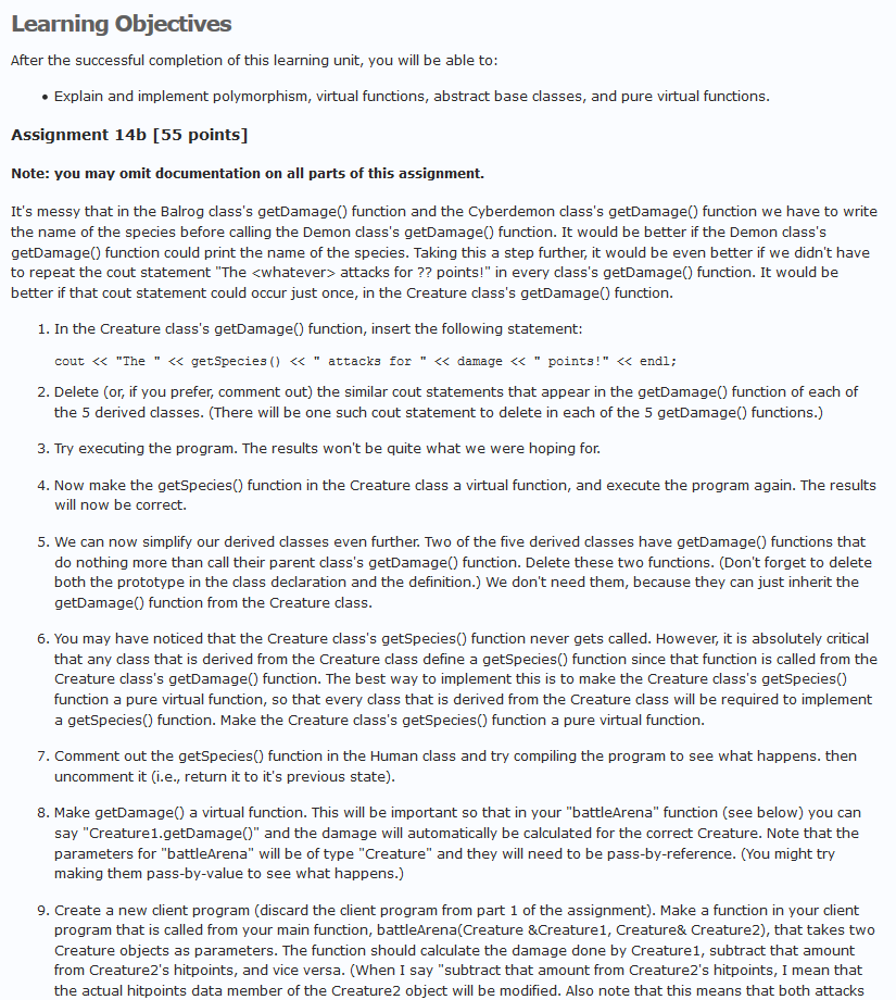 Learning Objectives After the successful completion | Chegg.com