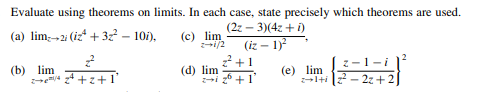 Solved Evaluate using theorems on limits. In each case, | Chegg.com