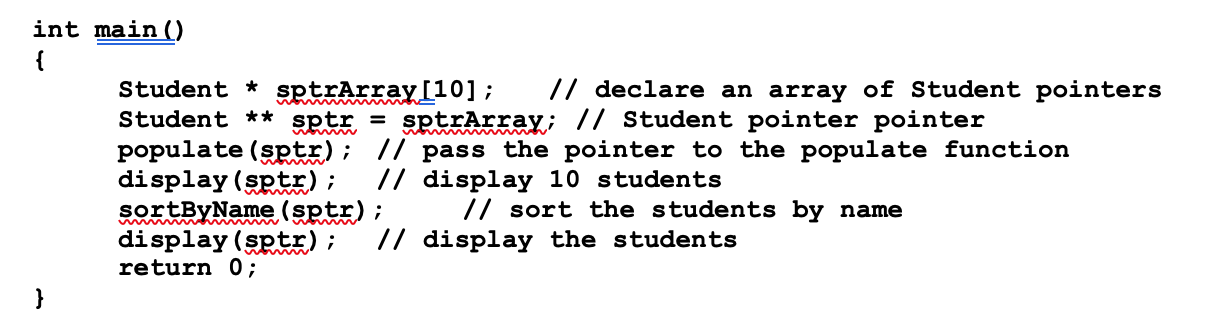 Solved Create student structure with the following fields: | Chegg.com